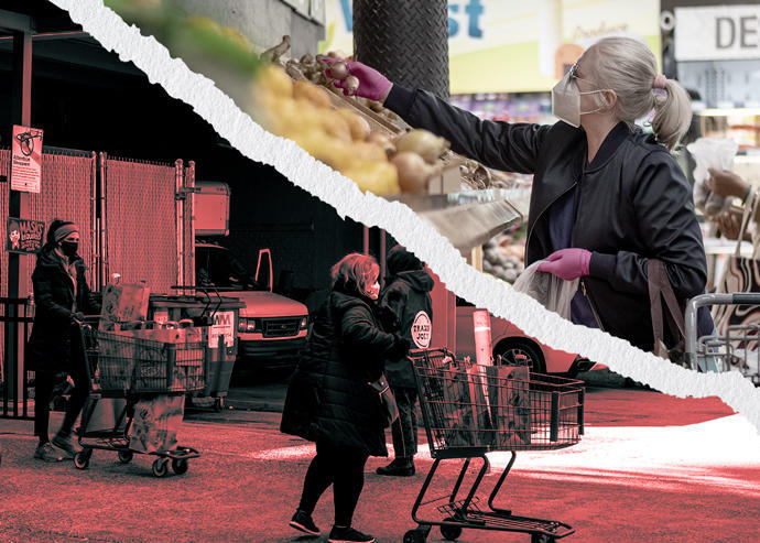 Grocery Store Foot Traffic Falls Amid Pandemic